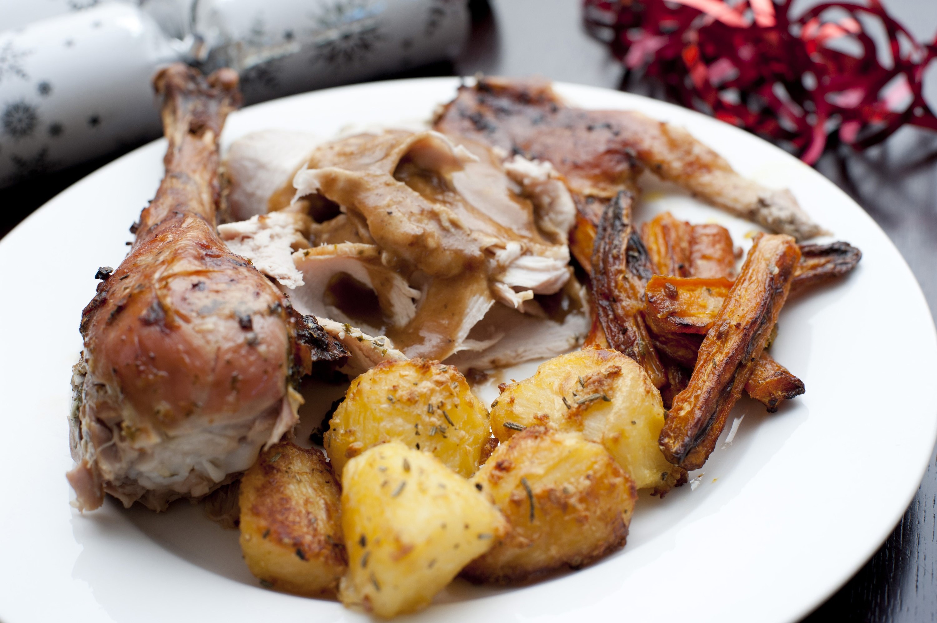 Photo Of Festive Dinner Of Roast Turkey And Vegetables Free Christmas